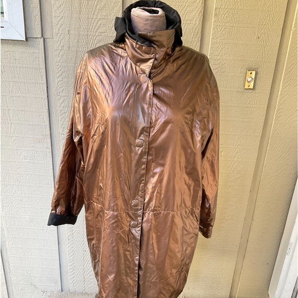 Mycra Pac | Jackets & Coats | Reversible Gold Bronze Black Hooded ...